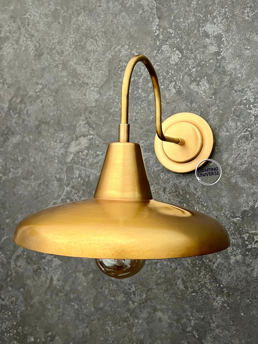 Elegant Brass Wall Sconce, Bedside Wall Light, Mid-century Wall Sconce ...