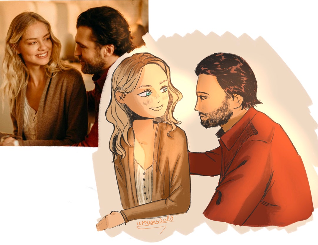 Couple Portrait, Custom Portrait, Cartoon Couple Portrait, Custom ...