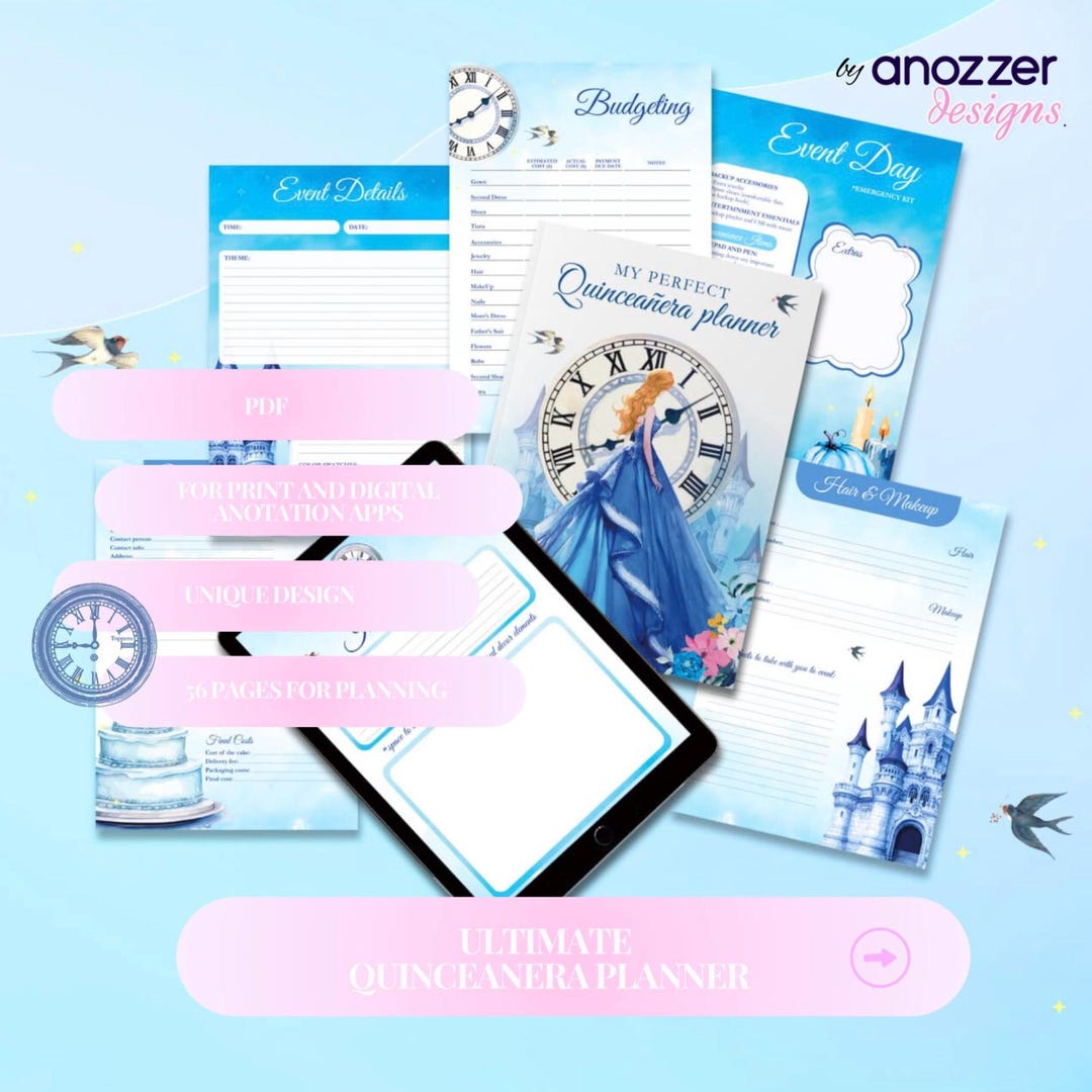 Cinderella Planner for Quinceañera / Birthday Cinderella Planner ...