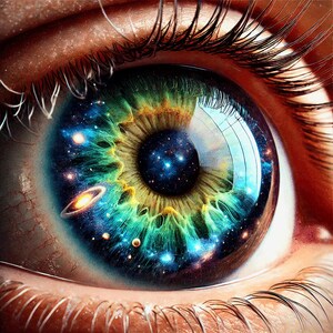 Cosmic Eye Digital Art Print - Surreal Galaxy in Eye Illustration | Sci ...