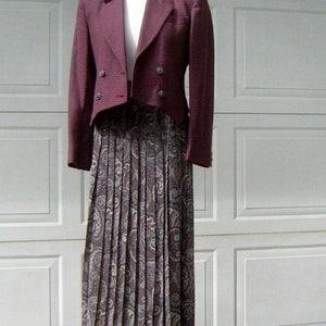 Vintage JAEGER Suit - Jacket & Pleated Skirt in Houndstooth and Paisley ...