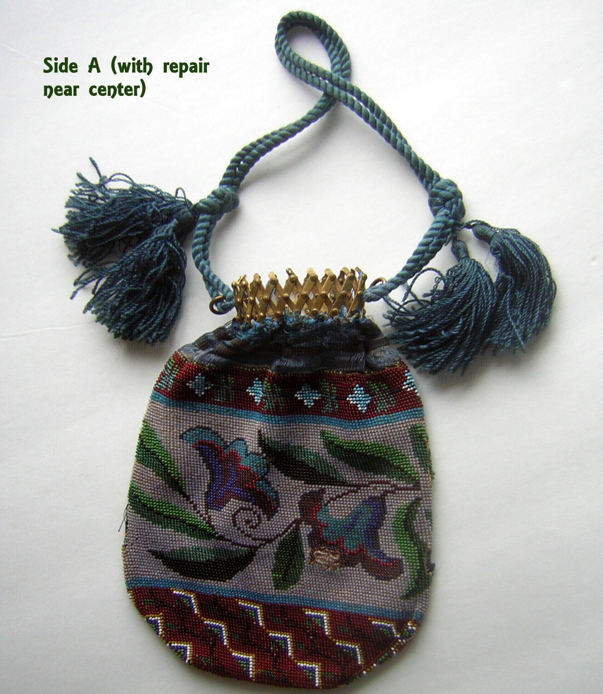 Antique Victorian Edwardian Reticule Micro Beaded Handbag | Etsy