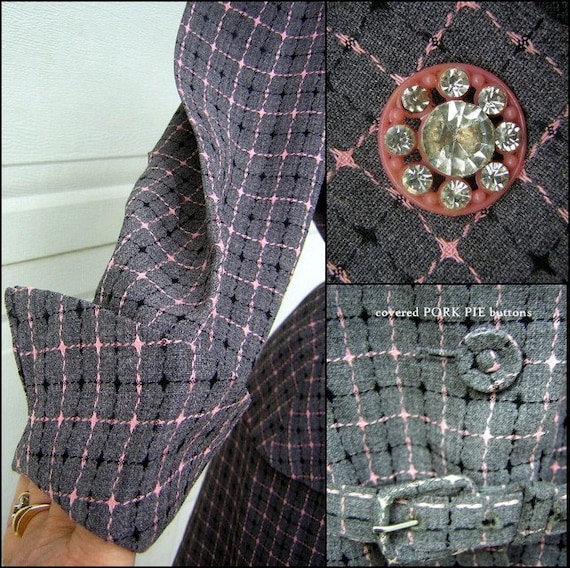 Vintage Edith Martin Plaid Suit – 1950s Peplum Skirt,… - Gem