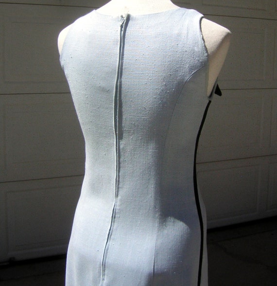 Vintage French MOD Dress Pale Blue & Black Sexy Fit -… - Gem