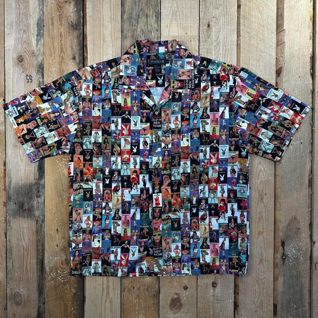 90s Playboy Magazine Print Bowling Shirt - Etsy