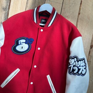 ZARA Jacket Men Medium Varsity Bomber Red Limited Sold Out - Etsy