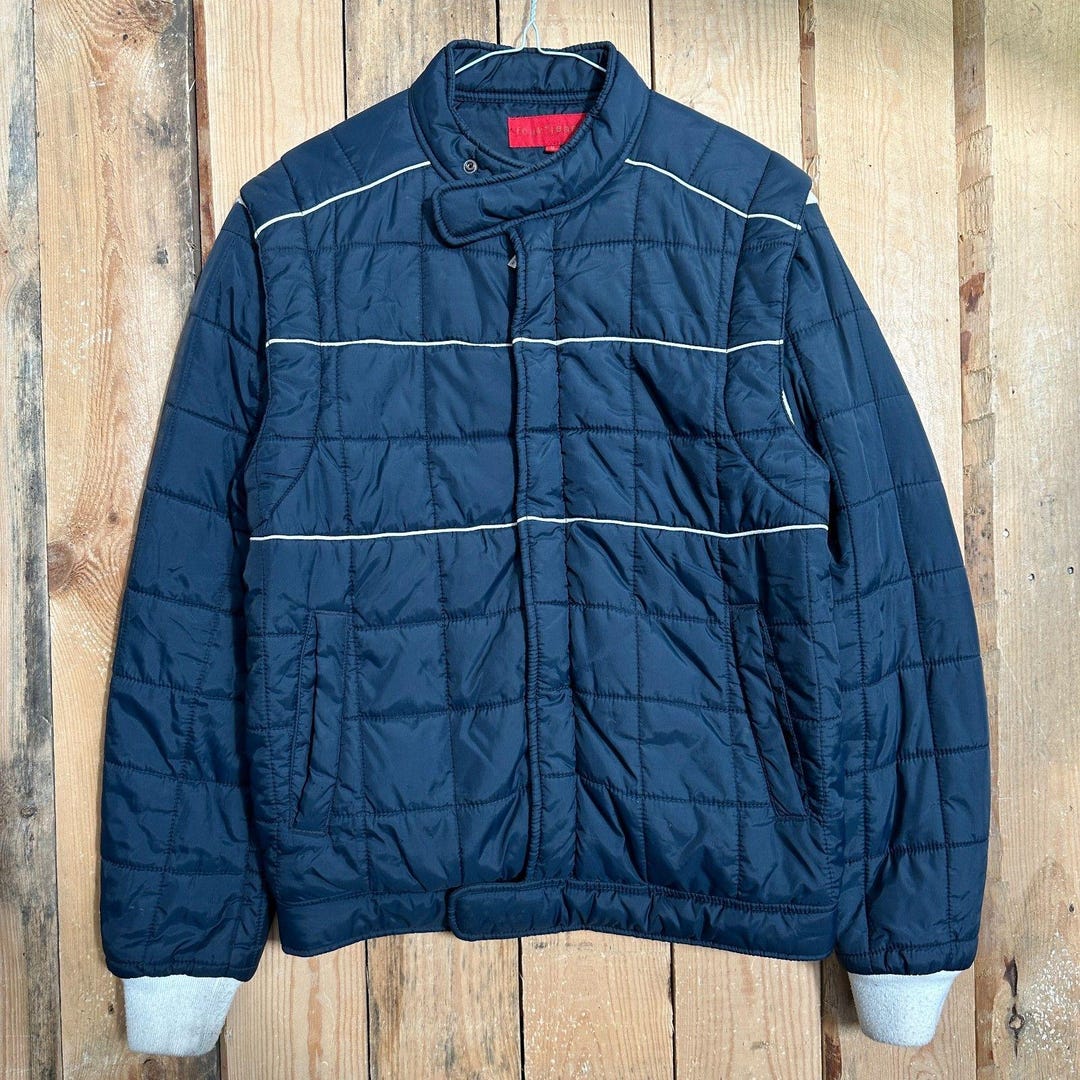 French Connection Puffer Jacket Vintage Y2K Medium Mens Navy - Etsy