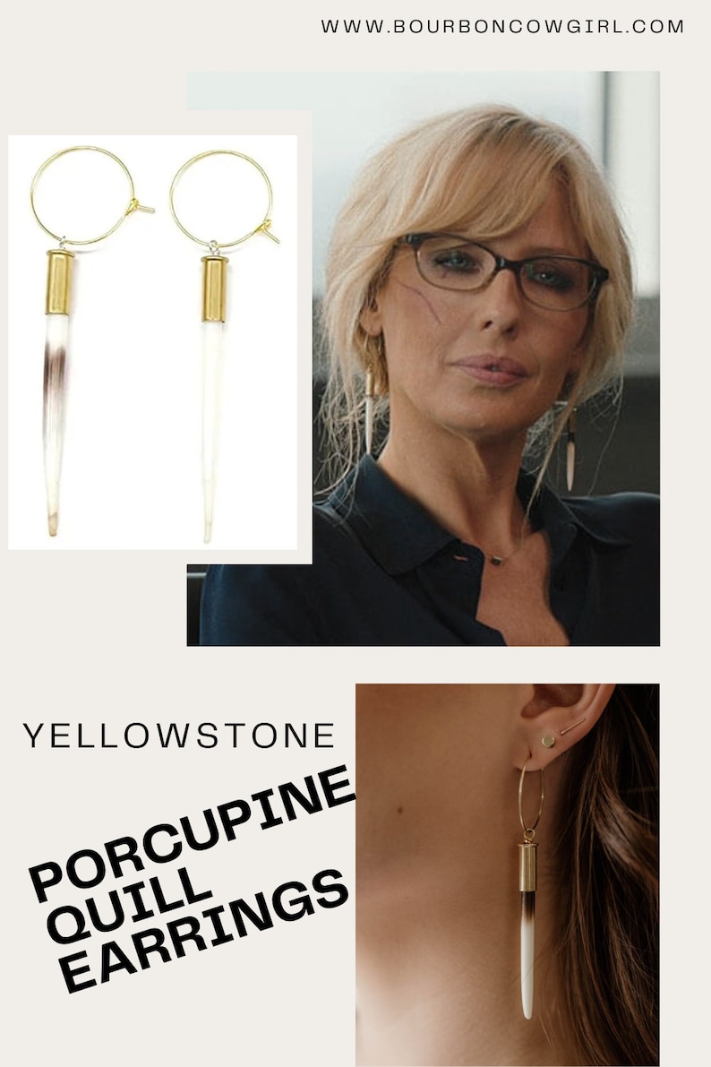 Yellowstone Beth Dutton Porcupine Quill Hoop Earrings - Etsy