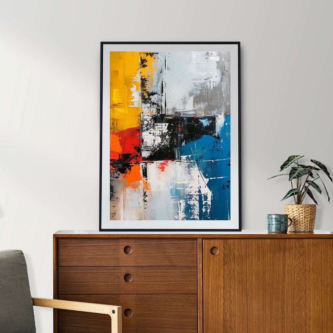 Colorful Abstract Canvas Art Large Original Print Textured Wall Decor ...