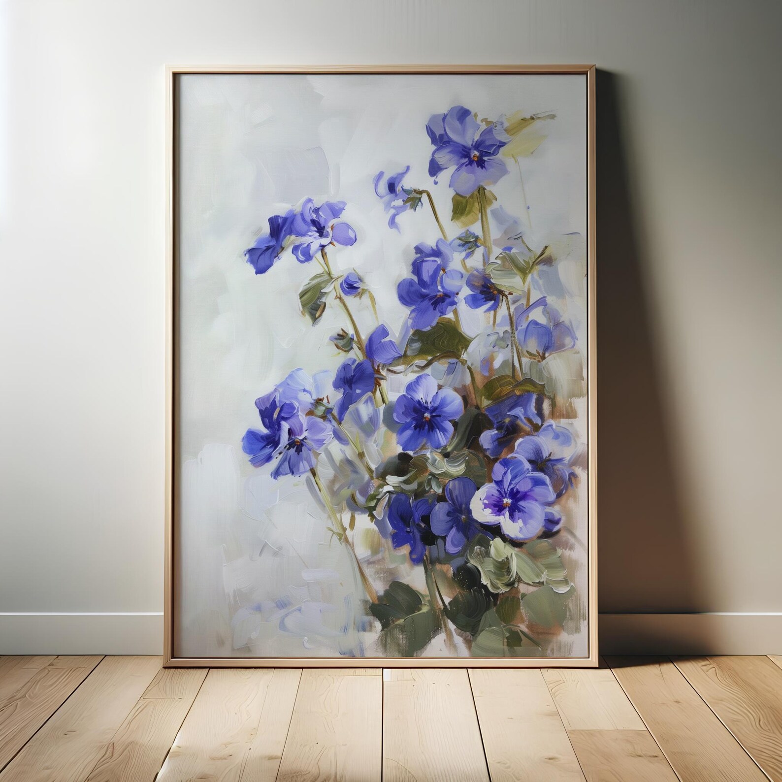 Violet Oil Painting | Floral Wall Art | Colorful Home Decor | Beautiful ...