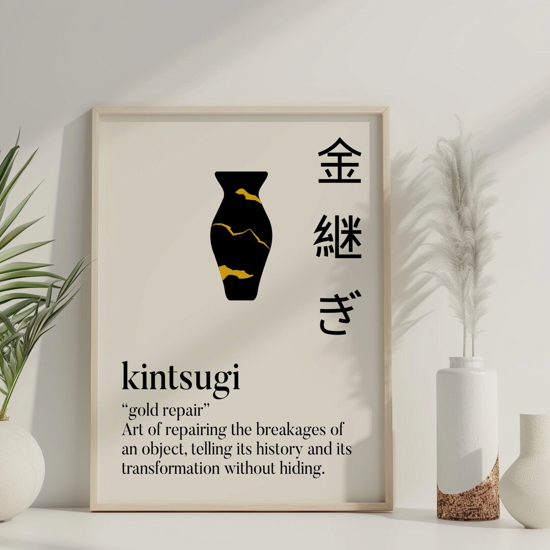 Kintsugi Definition Wall Art Japanese Quote Wall Art Minimalist Decor ...