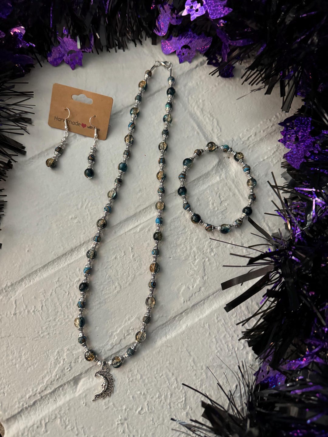 Handmade Glassy Explosion Crystal Glass Beads necklace Bracelet ...