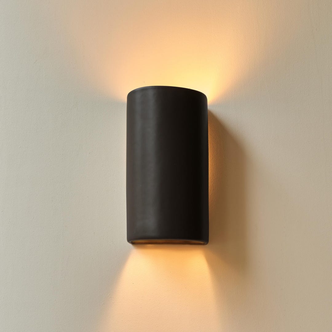 Black Ceramic Wall Light Clay Wall Sconce Handmade Wall Light Artisan ...