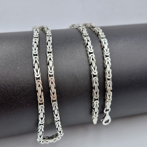 Handmade Sterling Silver Byzantine Chain Necklace - Bali Silver - Etsy