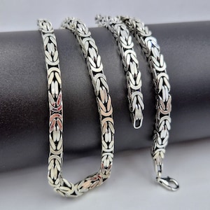 Handmade Sterling Silver Byzantine Chain Necklace - Bali Silver - Etsy