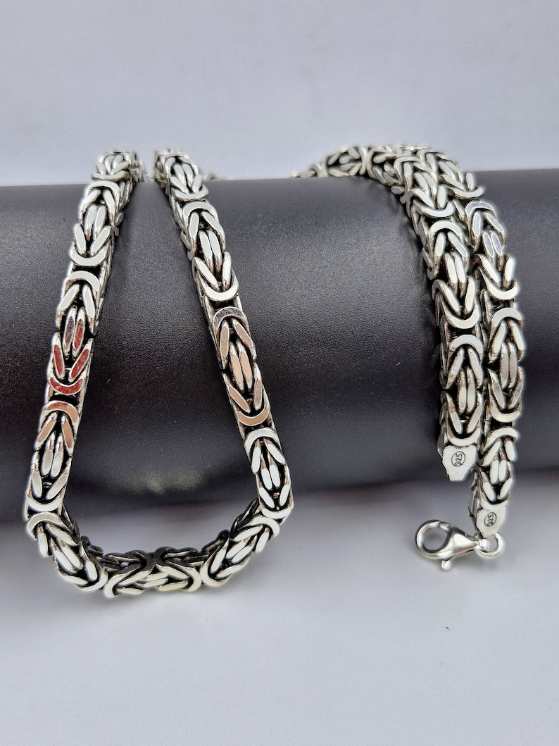 Handmade Sterling Silver Byzantine Chain Necklace - Bali Silver - Etsy