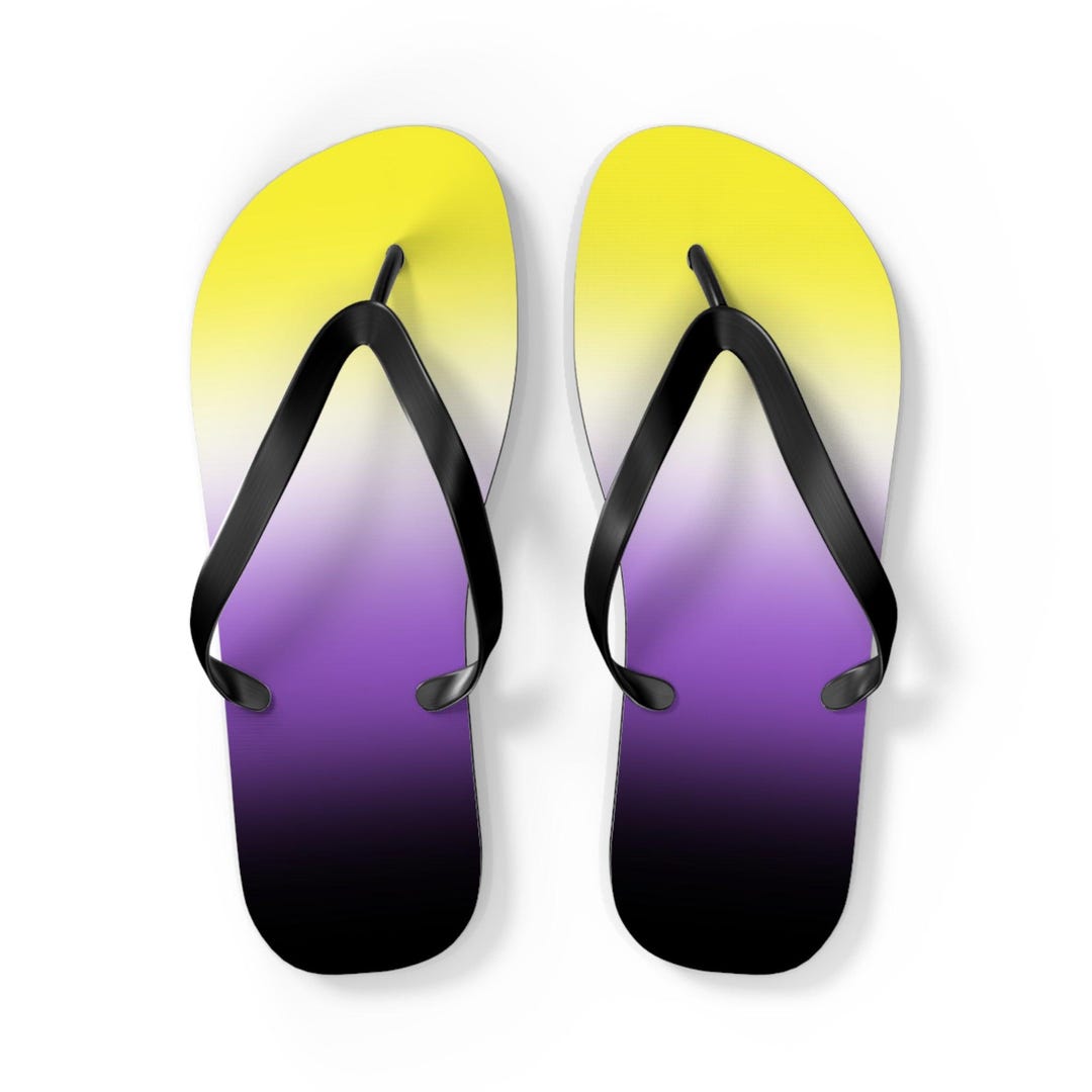 Non-binary Pride Ombre Flip Flops | Subtle Enby Gradient Unisex ...