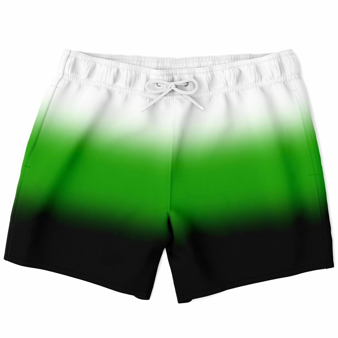 Neutrois Pride Ombre Swim Shorts With Pockets | Subtle Nonbinary Identity Gradient Beachwear ...