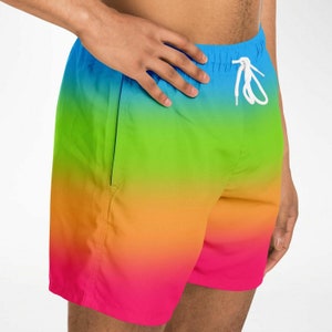 Panromantic Pride Ombre Swim Shorts With Pockets | Subtle Pan Pride ...