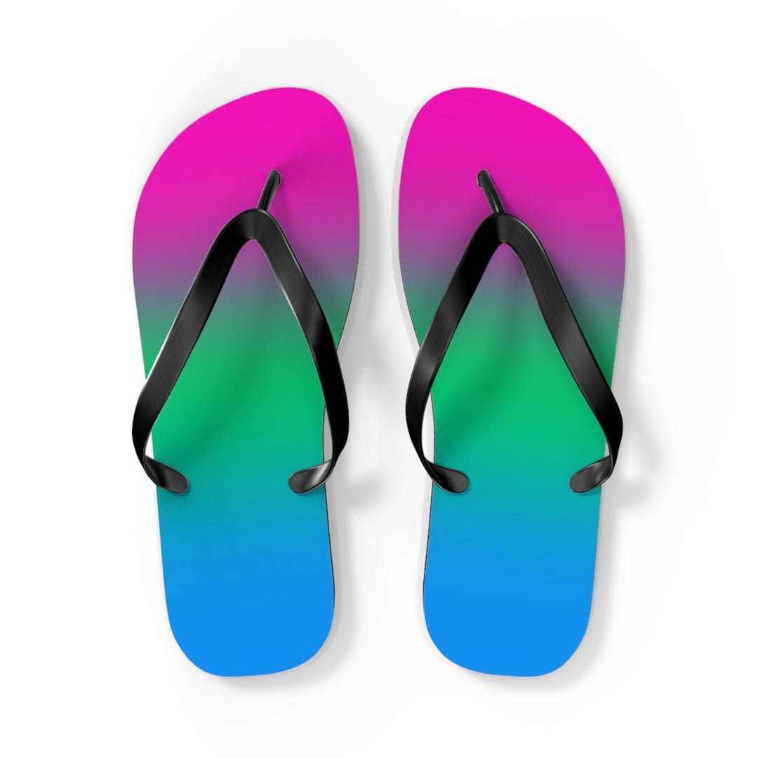 Polysexual Pride Ombre Flip Flops | Subtle Polyromantic Aesthetic ...