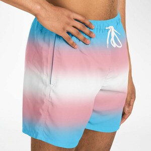 Transgender Pride Ombre Swim Shorts With Pockets | Subtle Pride ...
