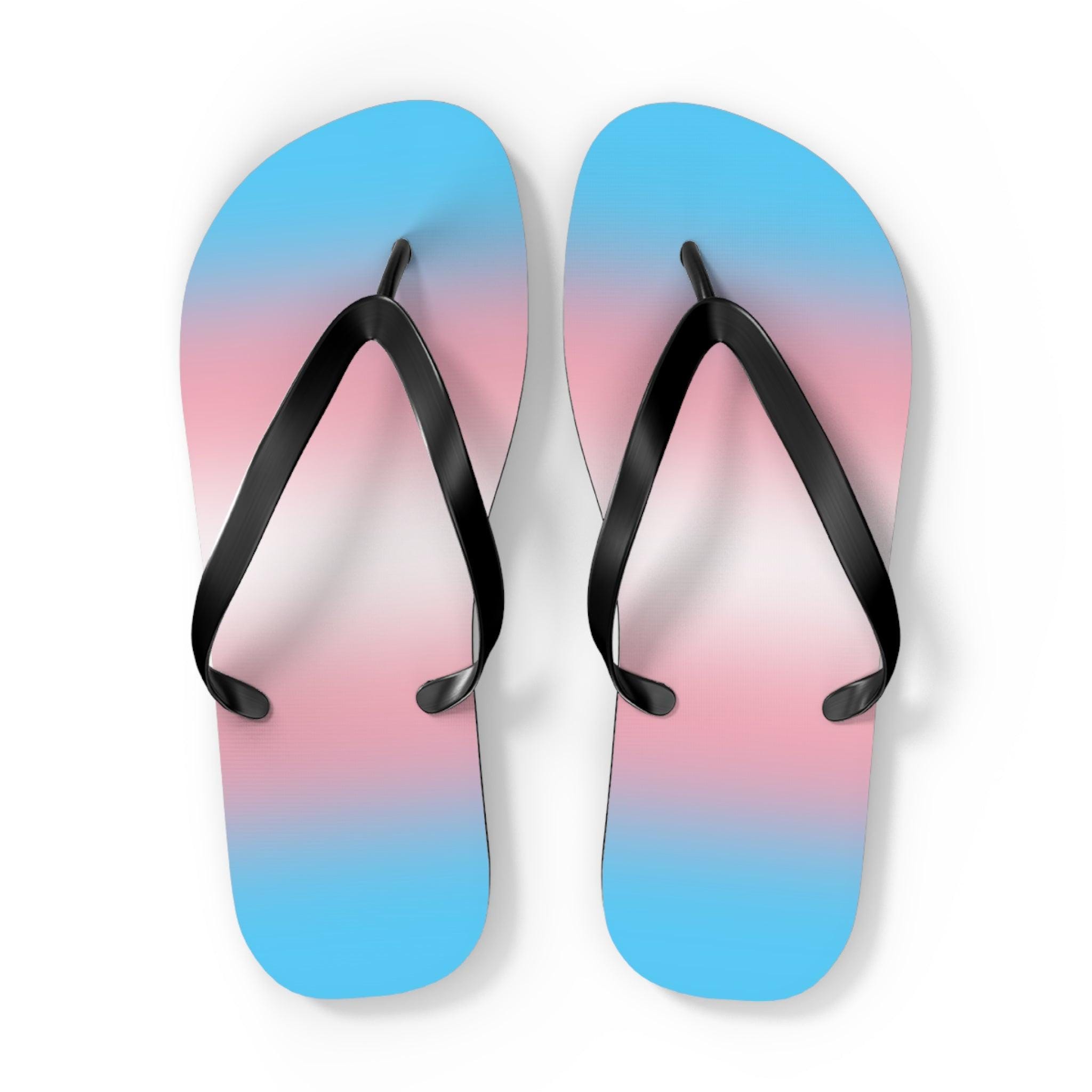 Transgender Pride Ombre Flip Flops | Subtle Trans Gradient Unisex ...