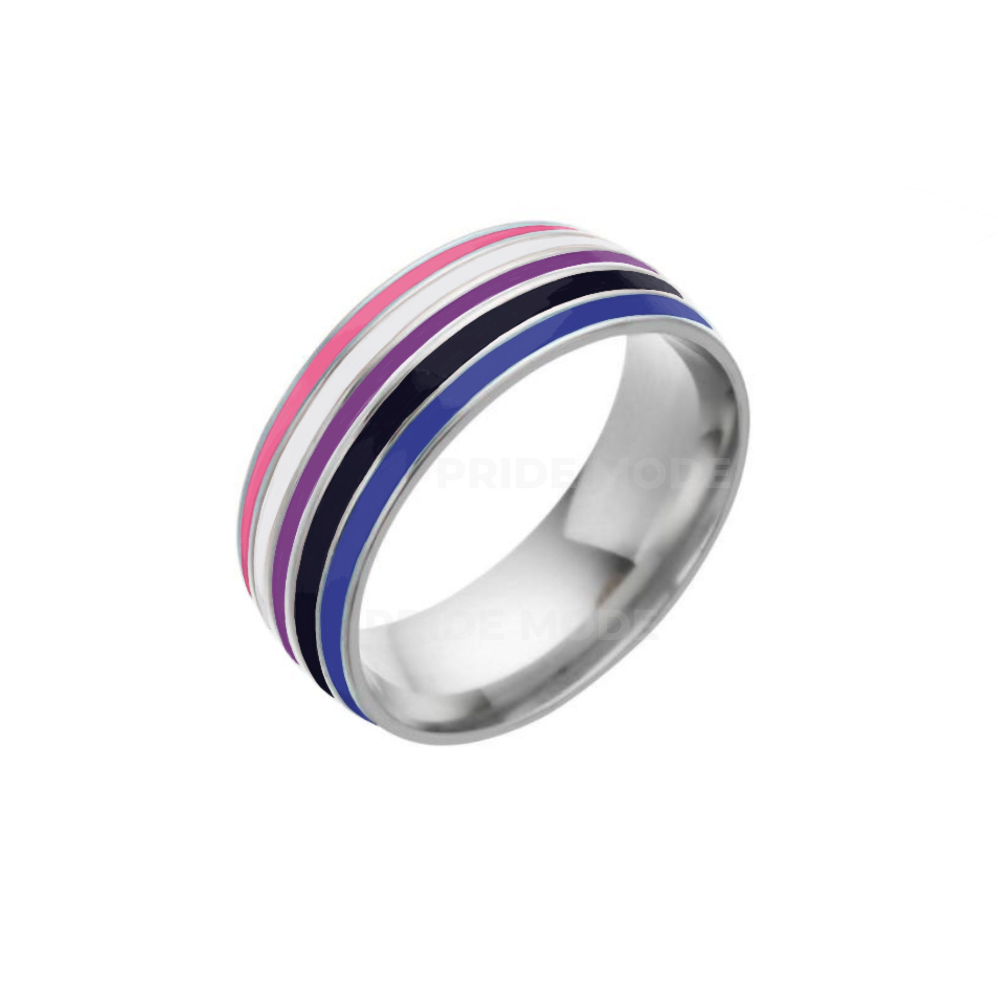 Genderfluid Pride Ring Genderfluid Flag Stripe Gender-neutral Stainless ...