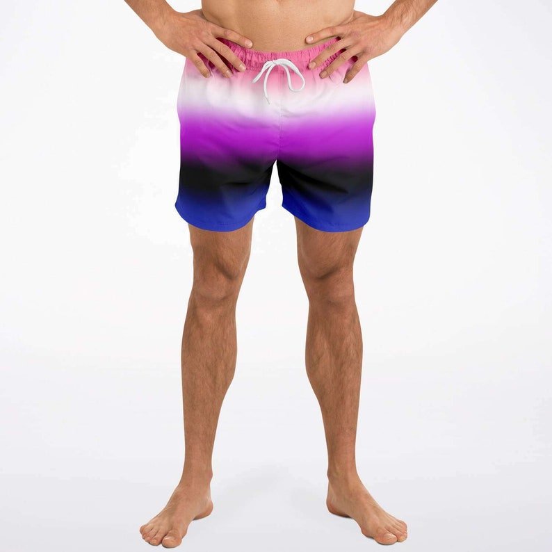 Genderfluid Pride Ombre Swim Shorts With Pockets | Subtle Pride ...