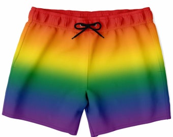 Lesbian Pride Ombre Swim Shorts With Pockets | Subtle Pride Gradient ...