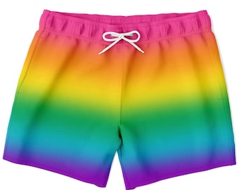 Lesbian Pride Ombre Swim Shorts With Pockets | Subtle Pride Gradient ...
