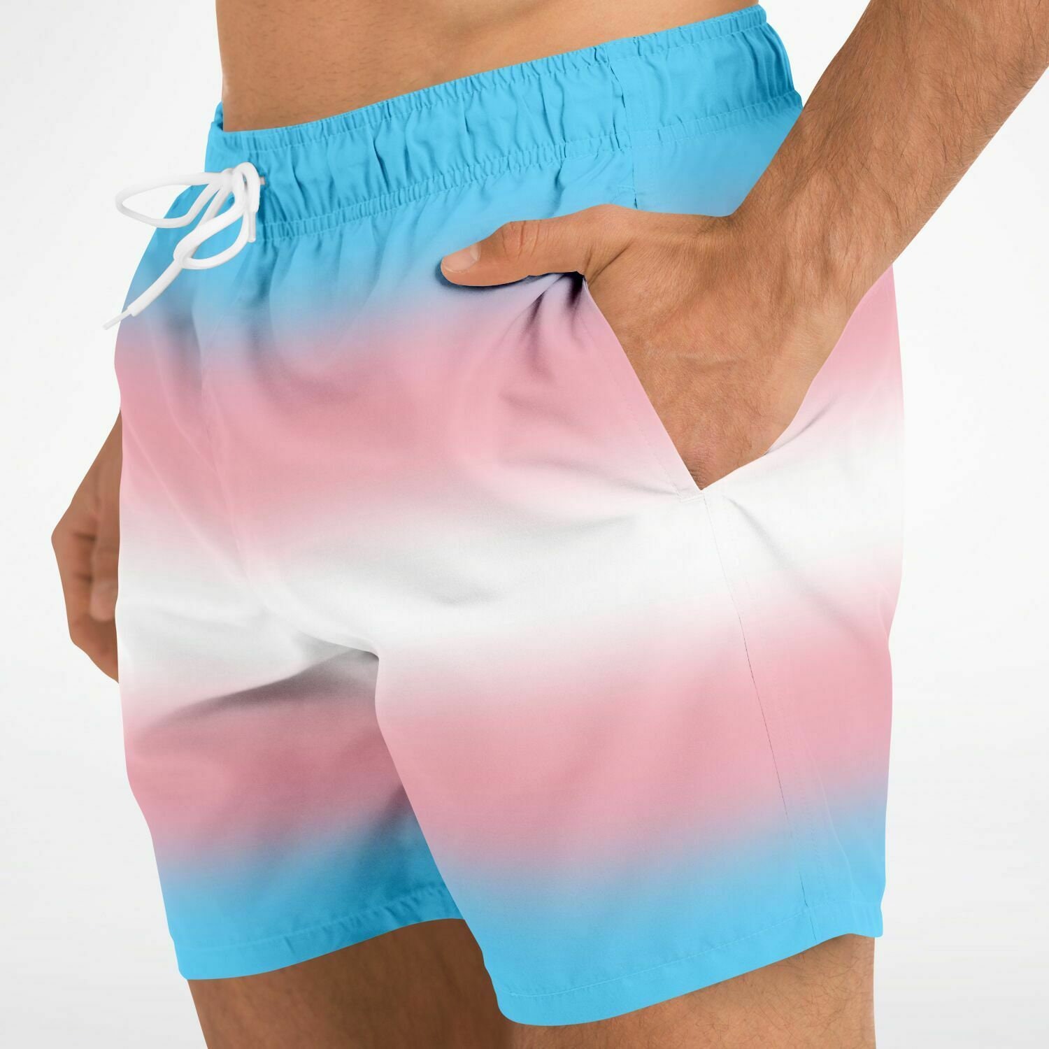 Transgender Pride Ombre Swim Shorts With Pockets | Subtle Pride ...