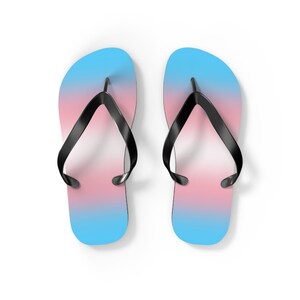 Transgender Pride Ombre Flip Flops | Subtle Trans Gradient Unisex ...