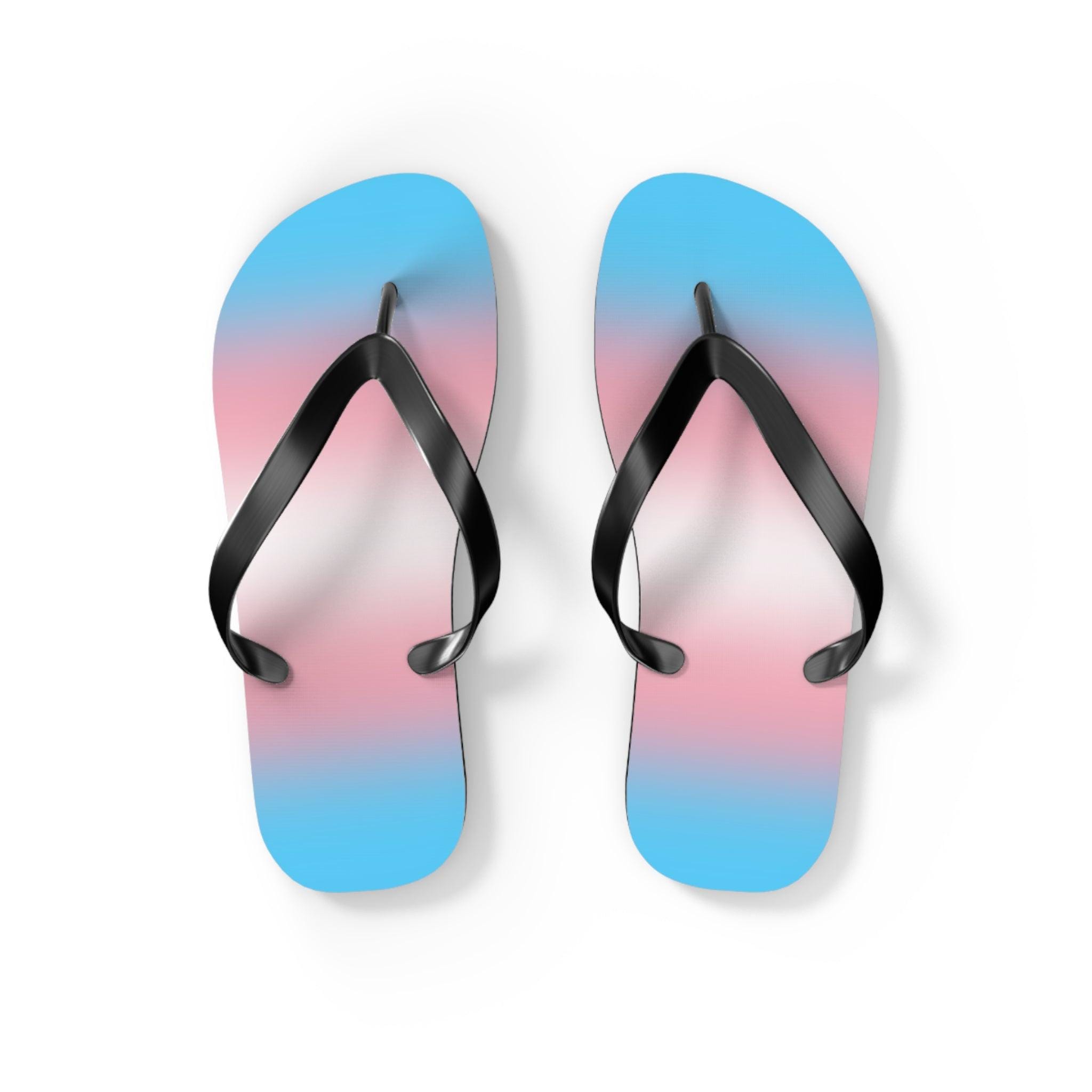 Transgender Pride Ombre Flip Flops | Subtle Trans Gradient Unisex ...