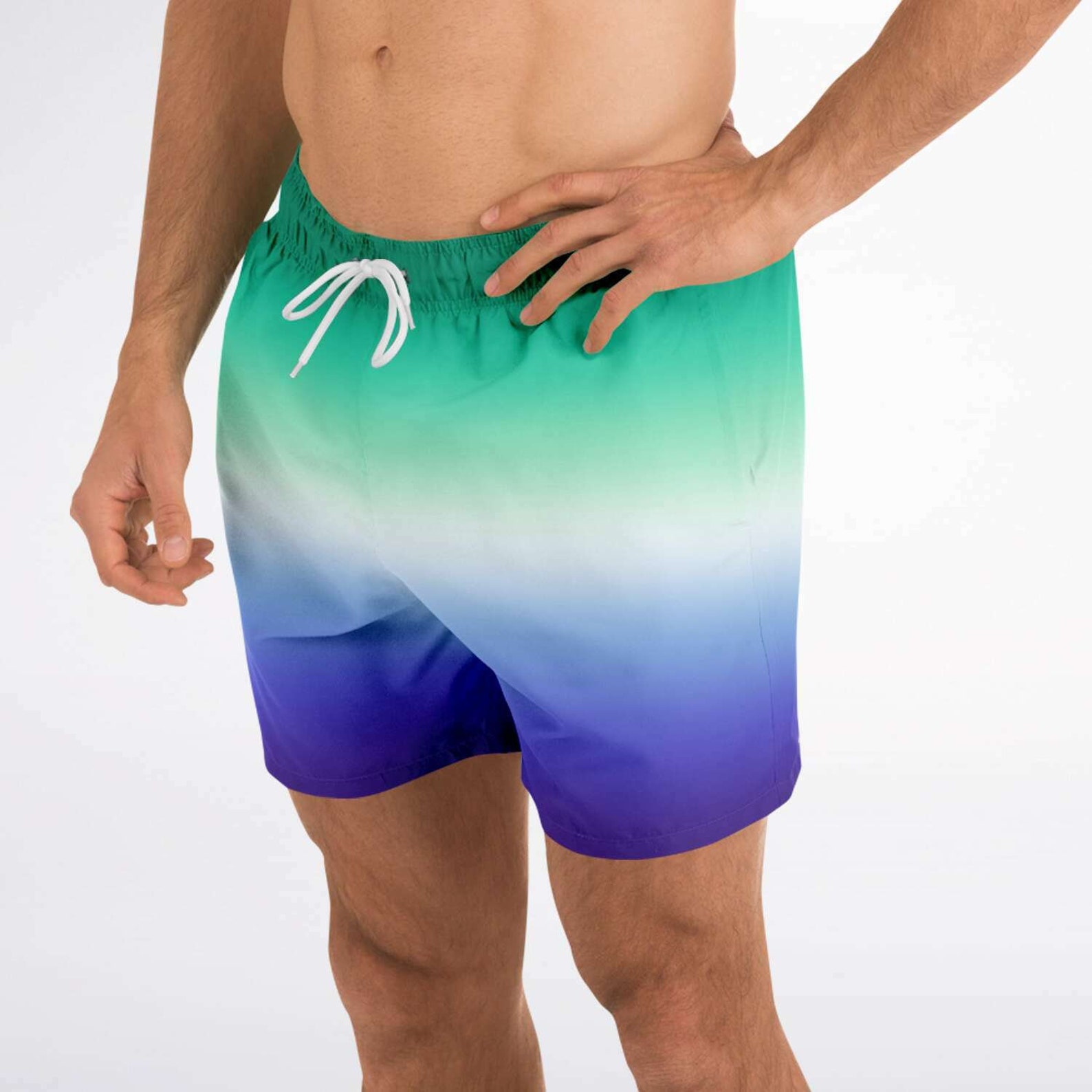 Gay MLM Vincian Pride Ombre Swim Shorts With Pockets & Mesh Lining ...