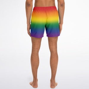 Rainbow Ombre Pride Swim Shorts With Pockets | Subtle LGBTQIA+ Pride ...