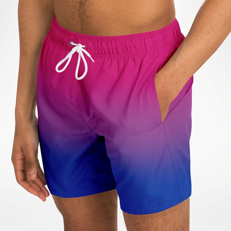 Bi Pride Ombre Swim Shorts With Pockets | Subtle Bisexual Biromantic ...