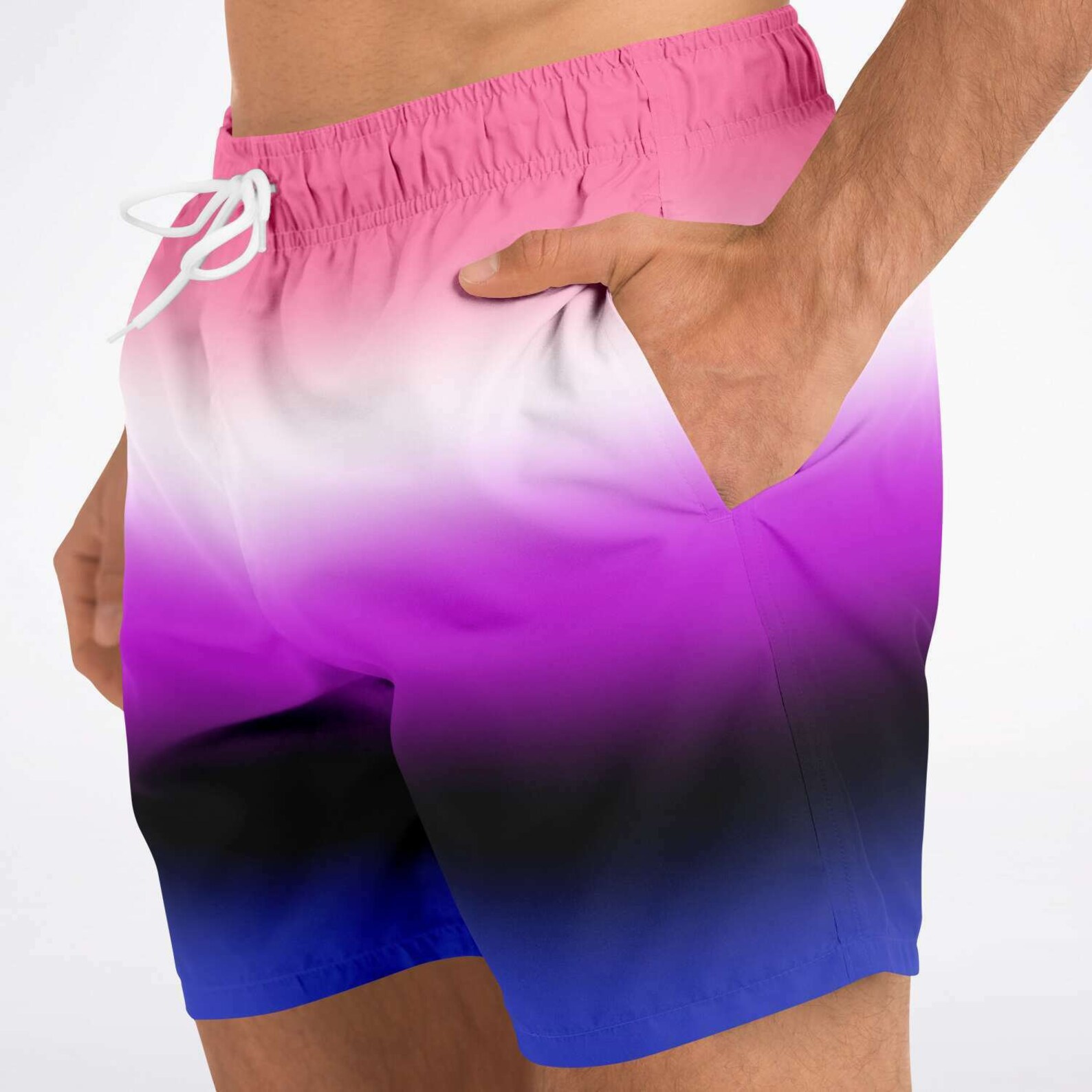 Genderfluid Pride Ombre Swim Shorts With Pockets | Subtle Pride ...