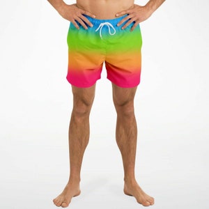 Panromantic Pride Ombre Swim Shorts With Pockets Subtle Pan Pride ...