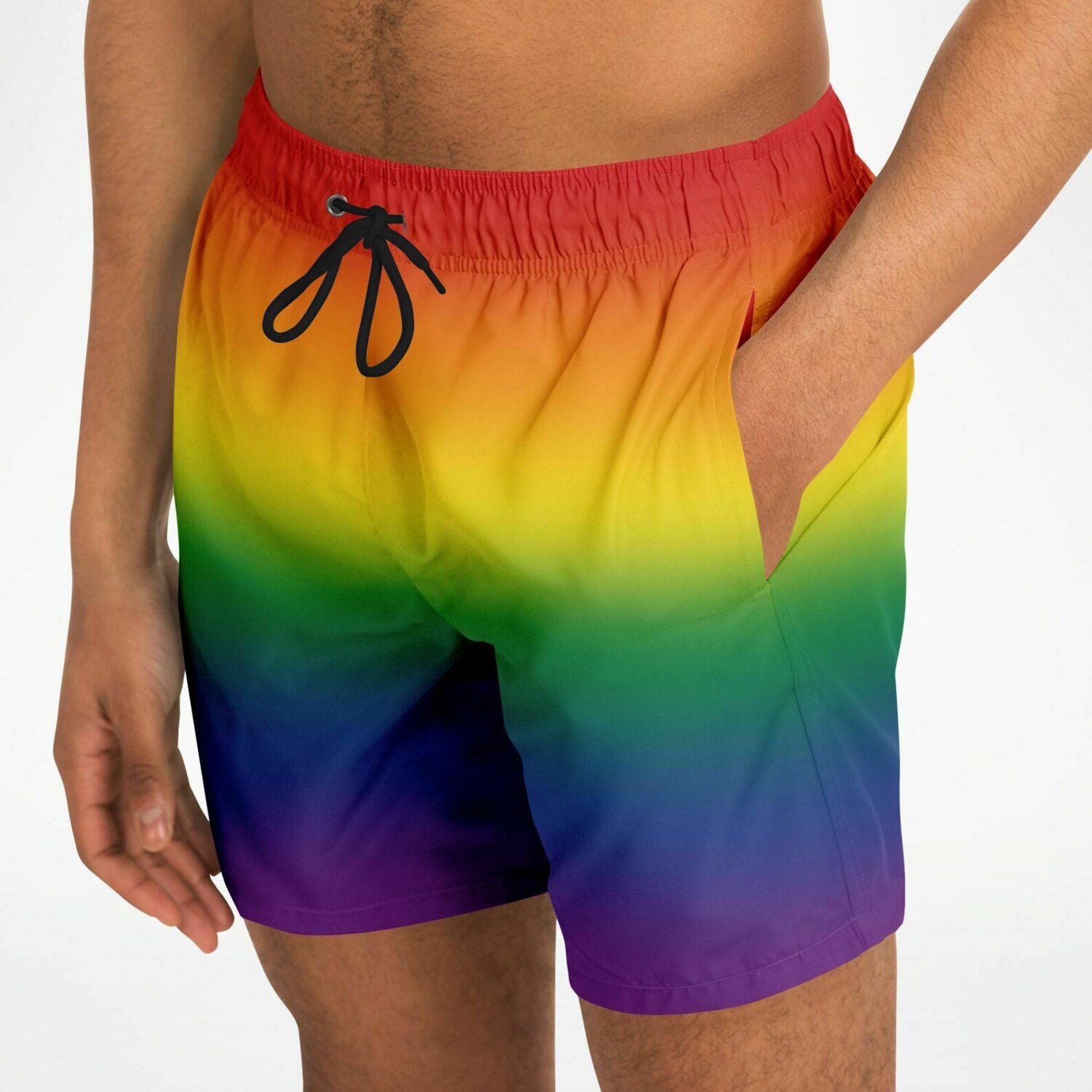 Rainbow Ombre Pride Swim Shorts With Pockets | Subtle LGBTQIA+ Pride ...