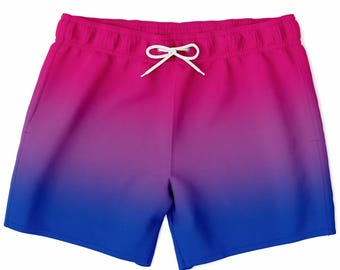 Lesbian Pride Ombre Swim Shorts With Pockets | Subtle Pride Gradient ...