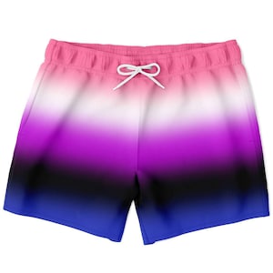 Genderfluid Pride Ombre Swim Shorts With Pockets | Subtle Pride ...