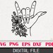 Rock on Hand SVG, Hand Gesture Svg, Rock Hand, Hand With Flowers Svg ...