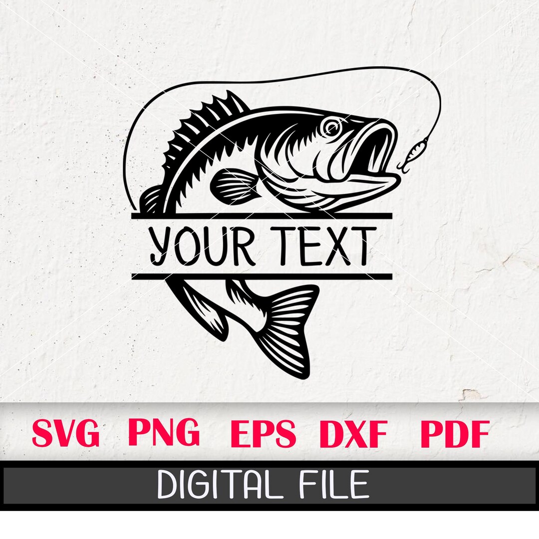 Bass Fishing Monogram SVG: Fish Hook Clipart (digital Download) - Etsy