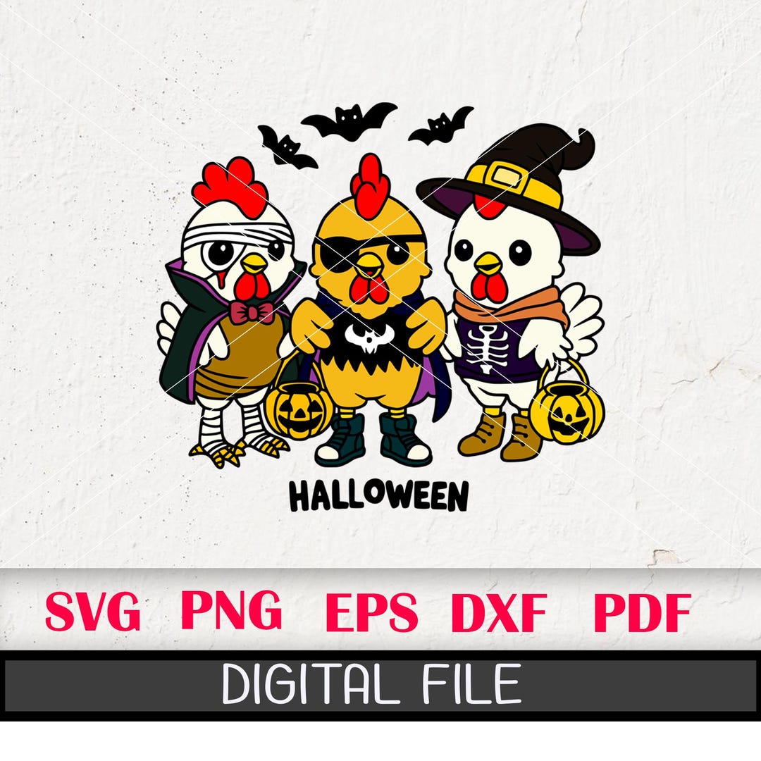 Halloween Chicken SVG: Ghost Chickens, Farm Animal (digital File ...
