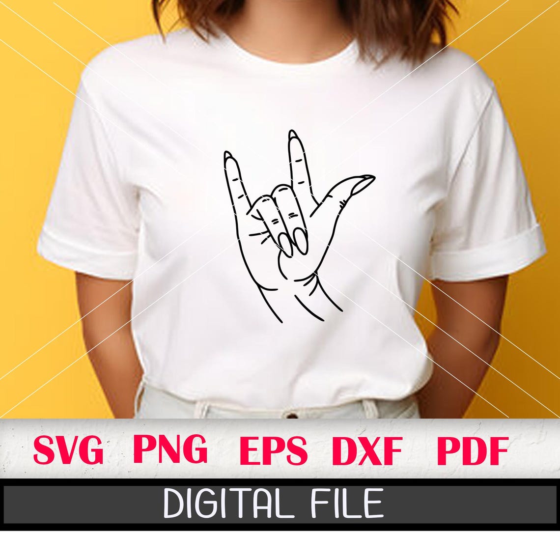 Rock on Hand SVG, Hand Gesture Svg, Rock Hand, Hand With Flowers Svg ...