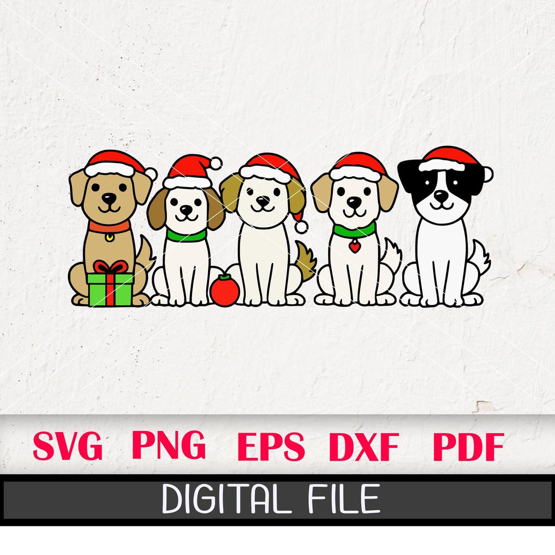 Christmas Dogs SVG, Holidays PNG, Merry Christmas Dogs, Cute Christmas ...