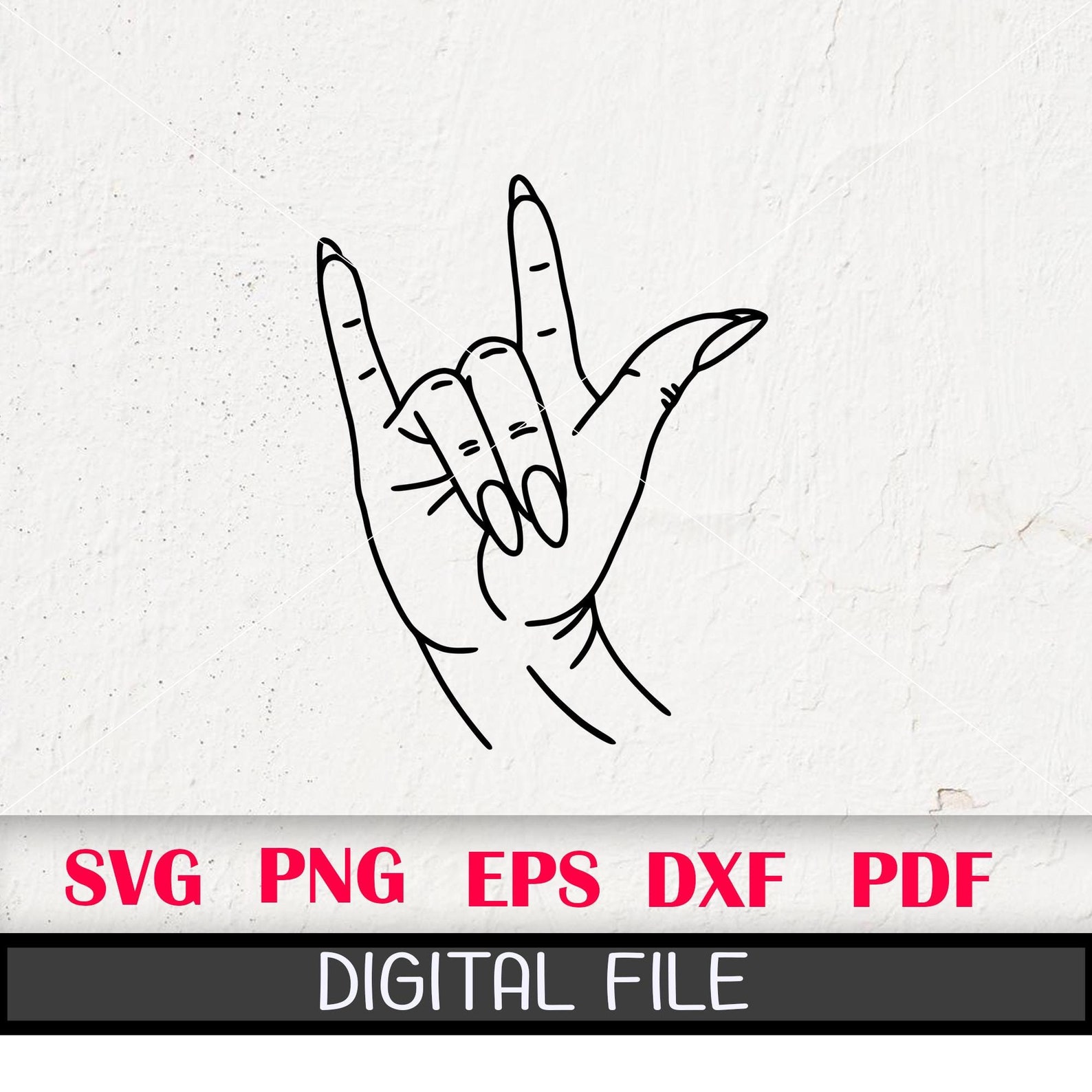 Rock on Hand SVG, Hand Gesture Svg, Rock Hand, Hand With Flowers Svg ...