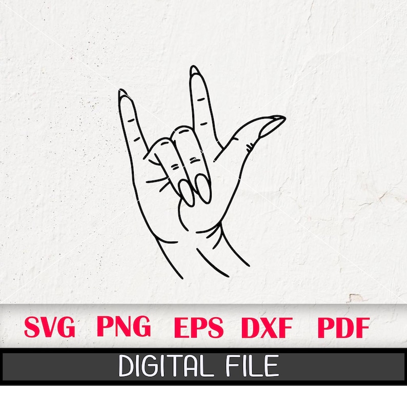 Rock on Hand SVG, Hand Gesture Svg, Rock Hand, Hand With Flowers Svg ...