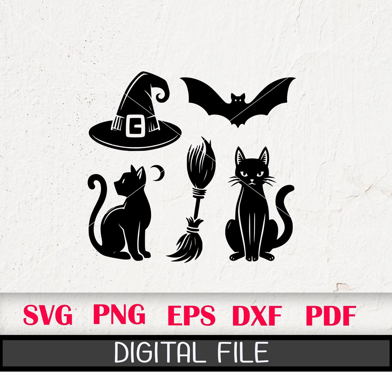 Halloween Bundle Svg, Spooky Season Svg, Witch Hat, Boo Svg, Bat ...