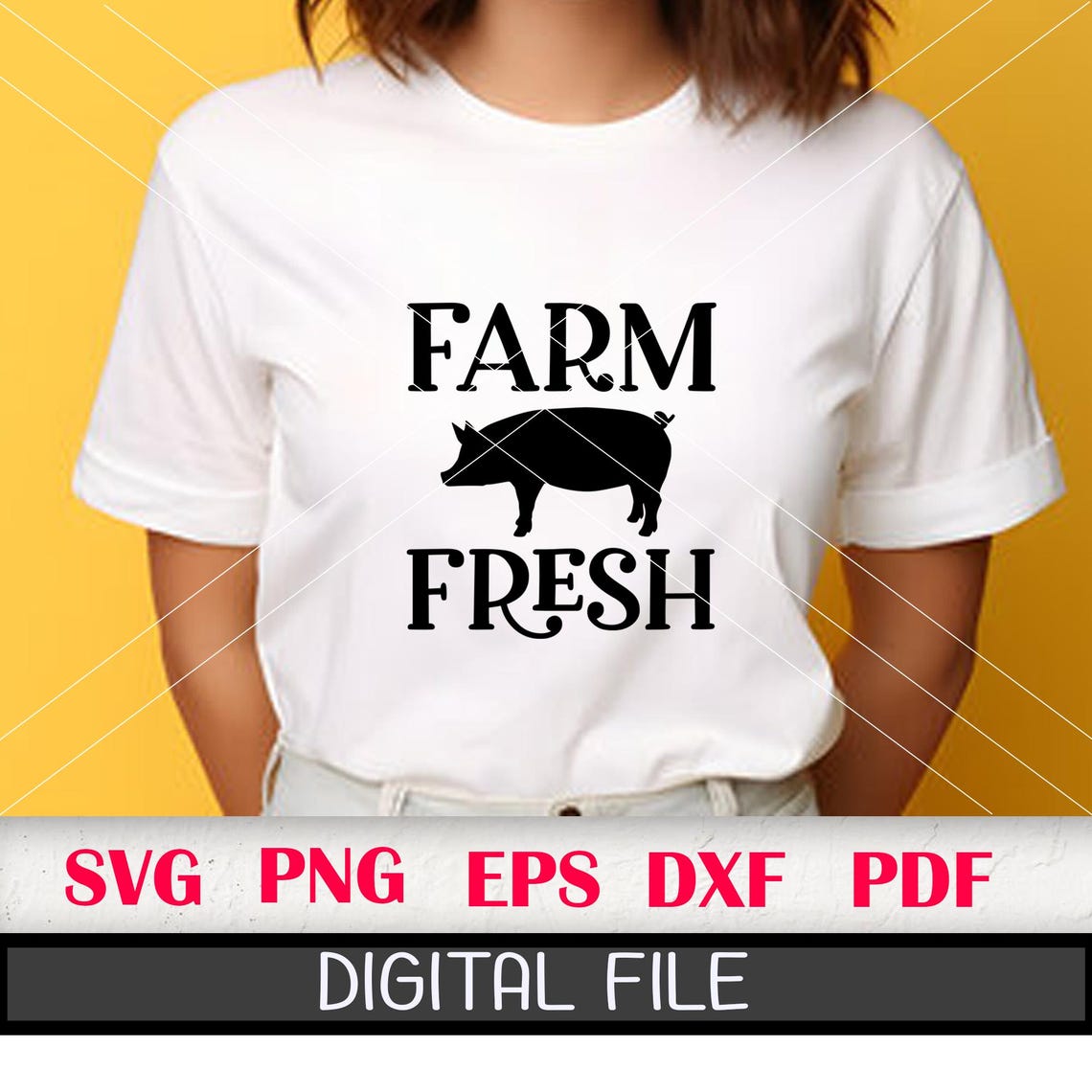 Farm Fresh Pork Svg, Pig Dxf, Kitchen Eps, Pantry Produce Png, Cut File ...